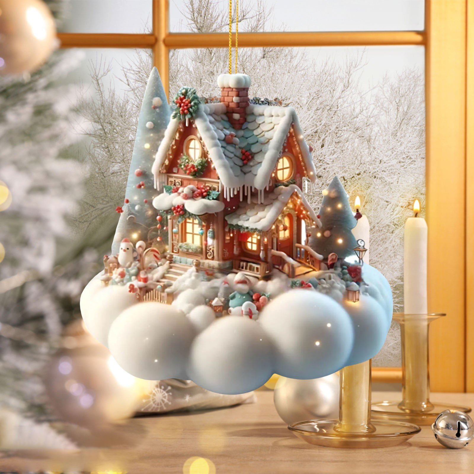 HomelyJoy Christmas Little House Ornaments - Small Village House Decor ...