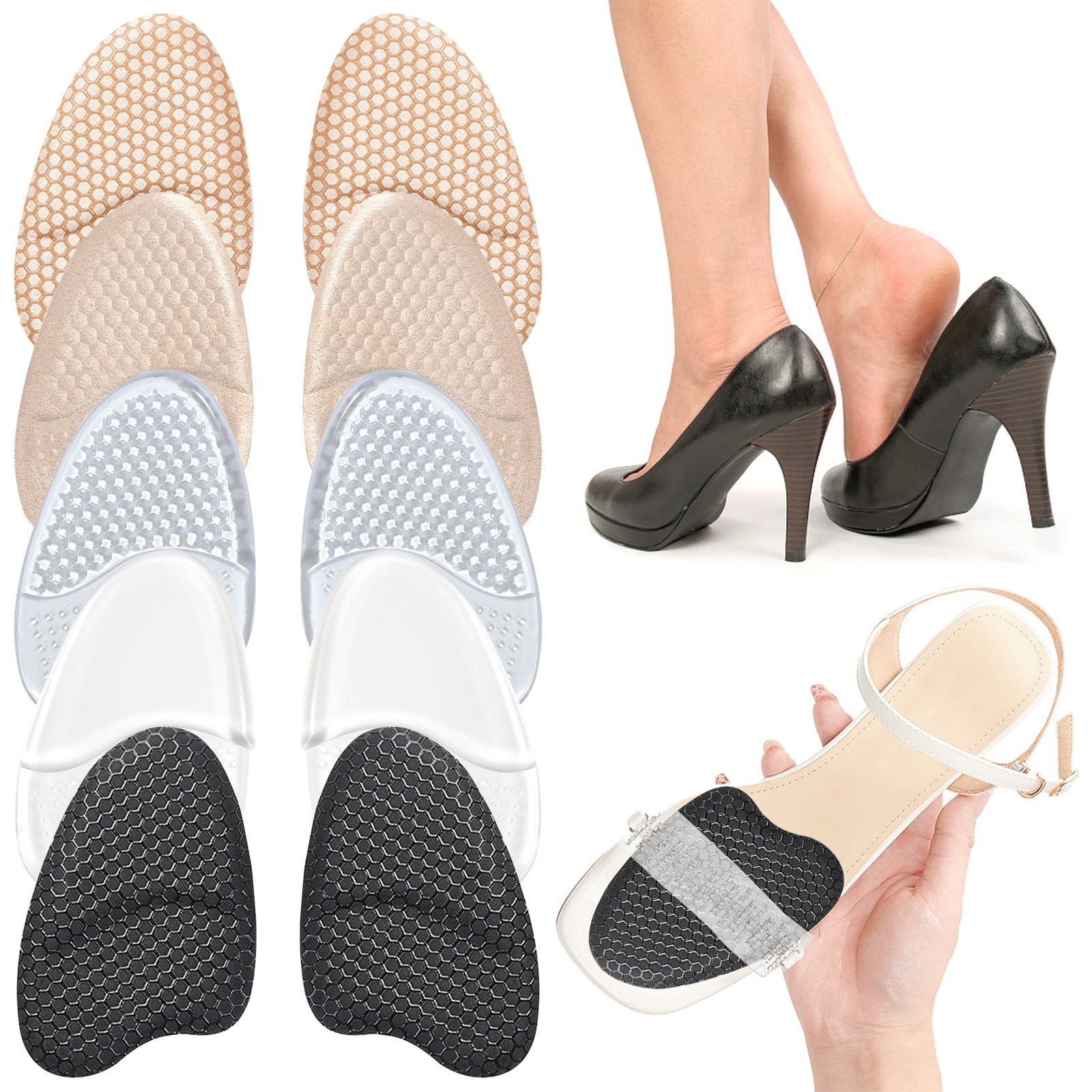 HomelyJoy Invisible Forefoot Orthopedic Pads, 1 Pair Non Slip Silicone ...