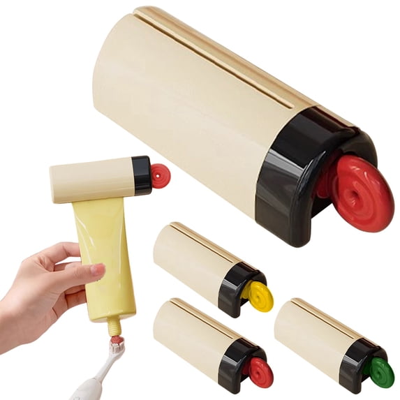 HomelyJoy Magnetic Toothpaste Squeezer Red, Wall Mounted Tube Extruder ...