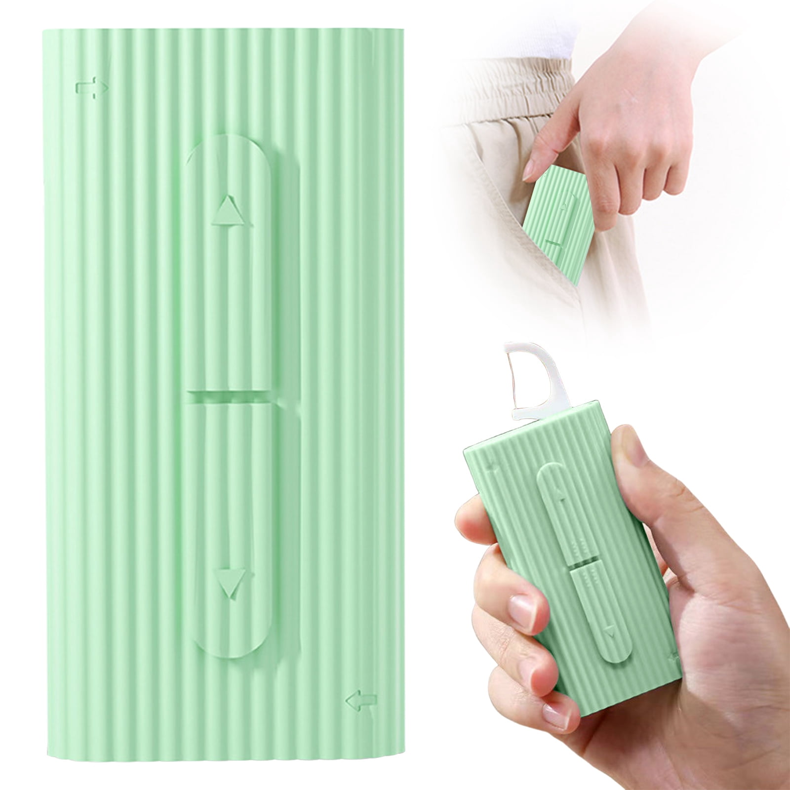 HomelyJoy Portable Dental Floss Case, Light Green Automatic Dispenser ...