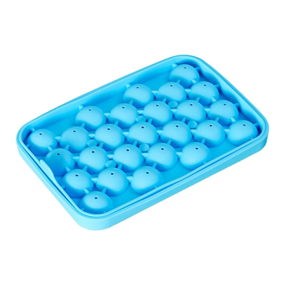 Homemade 25-Hole Silicone Whiskey Ice Ball Mold with Lid, Refrigerator ...