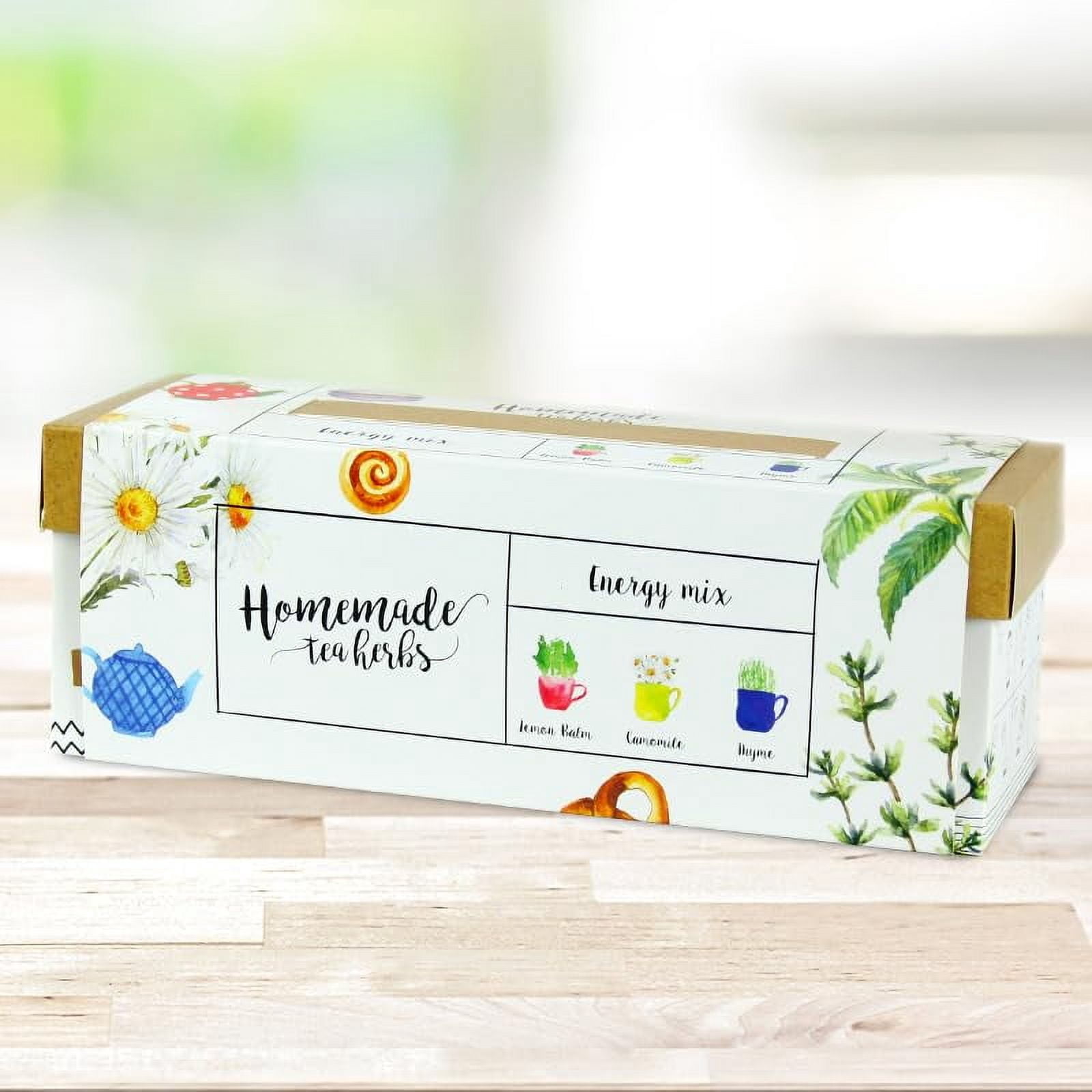 Homemade Herb Kit - 3-in-1 Energy Tea Mix - Indoor Garden Planter ...