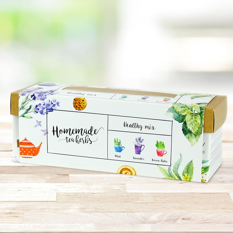 Homemade Herb Kit - 3-in-1 Healthy Tea Mix - Indoor Garden Planter ...