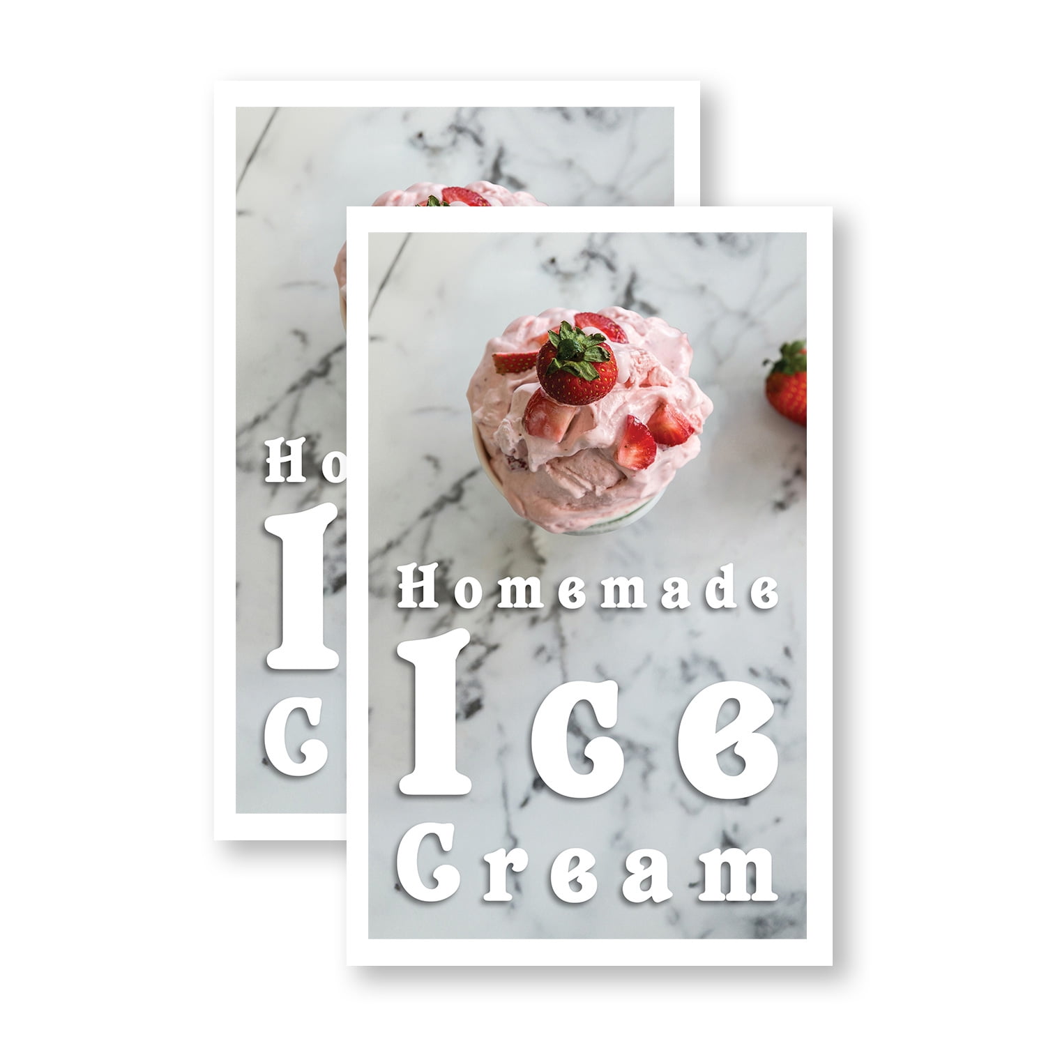 Homemade Ice Cream (2-Pack) 24 Inch x 36 Inch Vinyl Decals | Sign ...