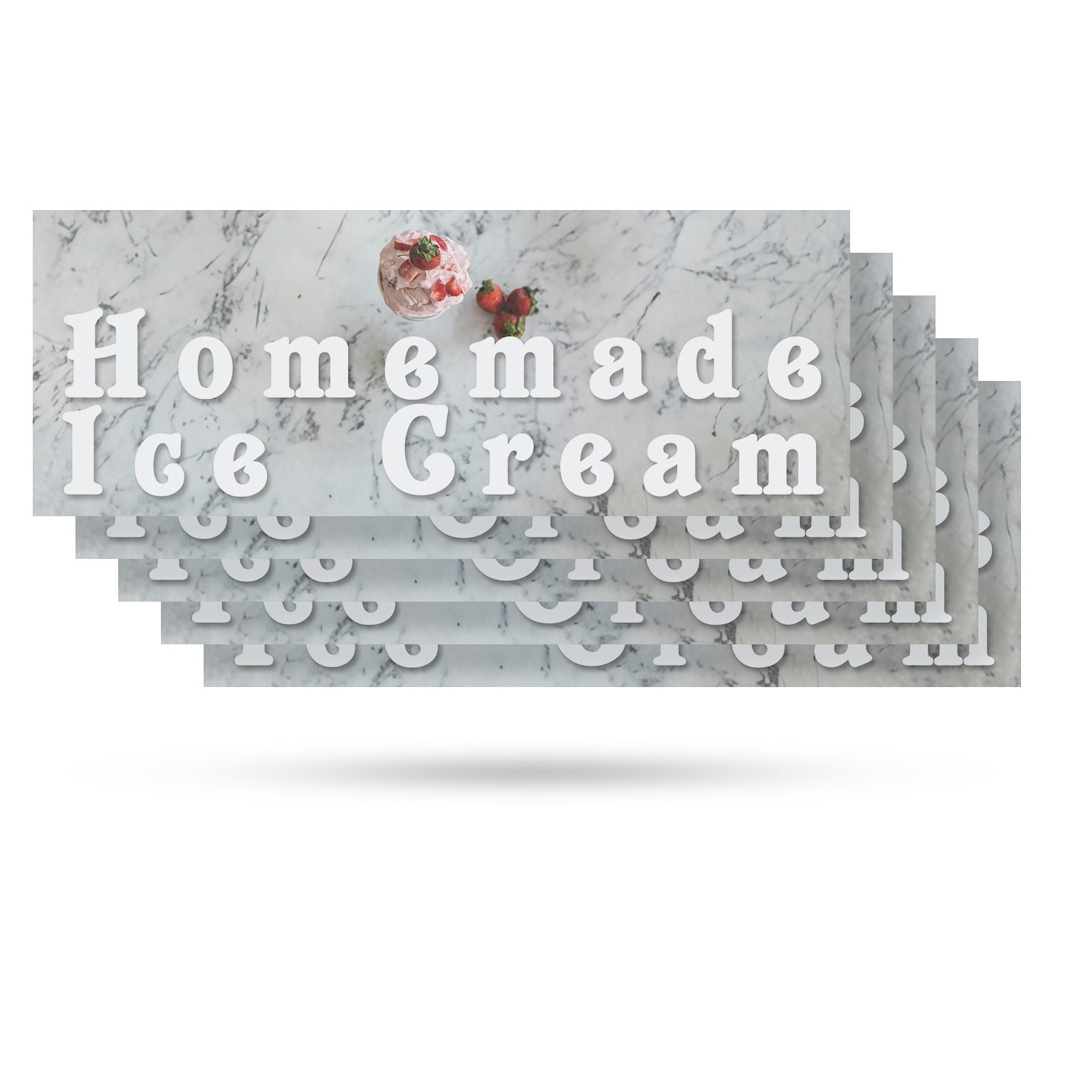 Homemade Ice Cream Vinyl Decal 5 Pack of 12 Inch x 5 Inch Weatherproof ...
