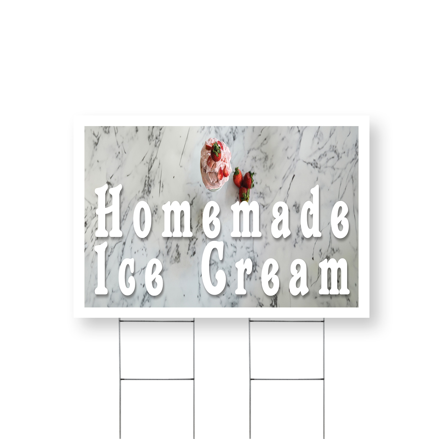 Homemade Ice Cream Yard Sign 24 Inch x 36 Inch Single Sided ...