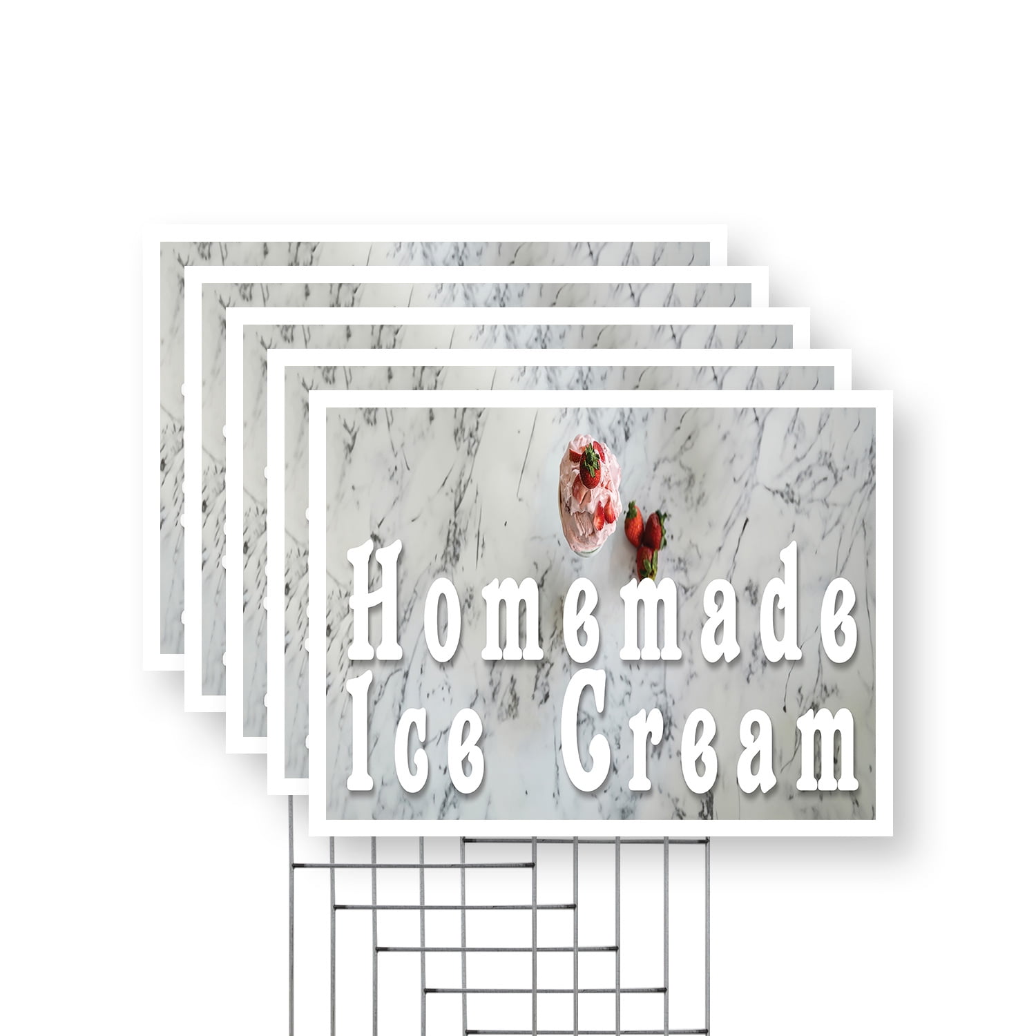 Homemade Ice Cream Yard Sign 5 Pack of 18 Inch x 24 Inch Double Sided ...