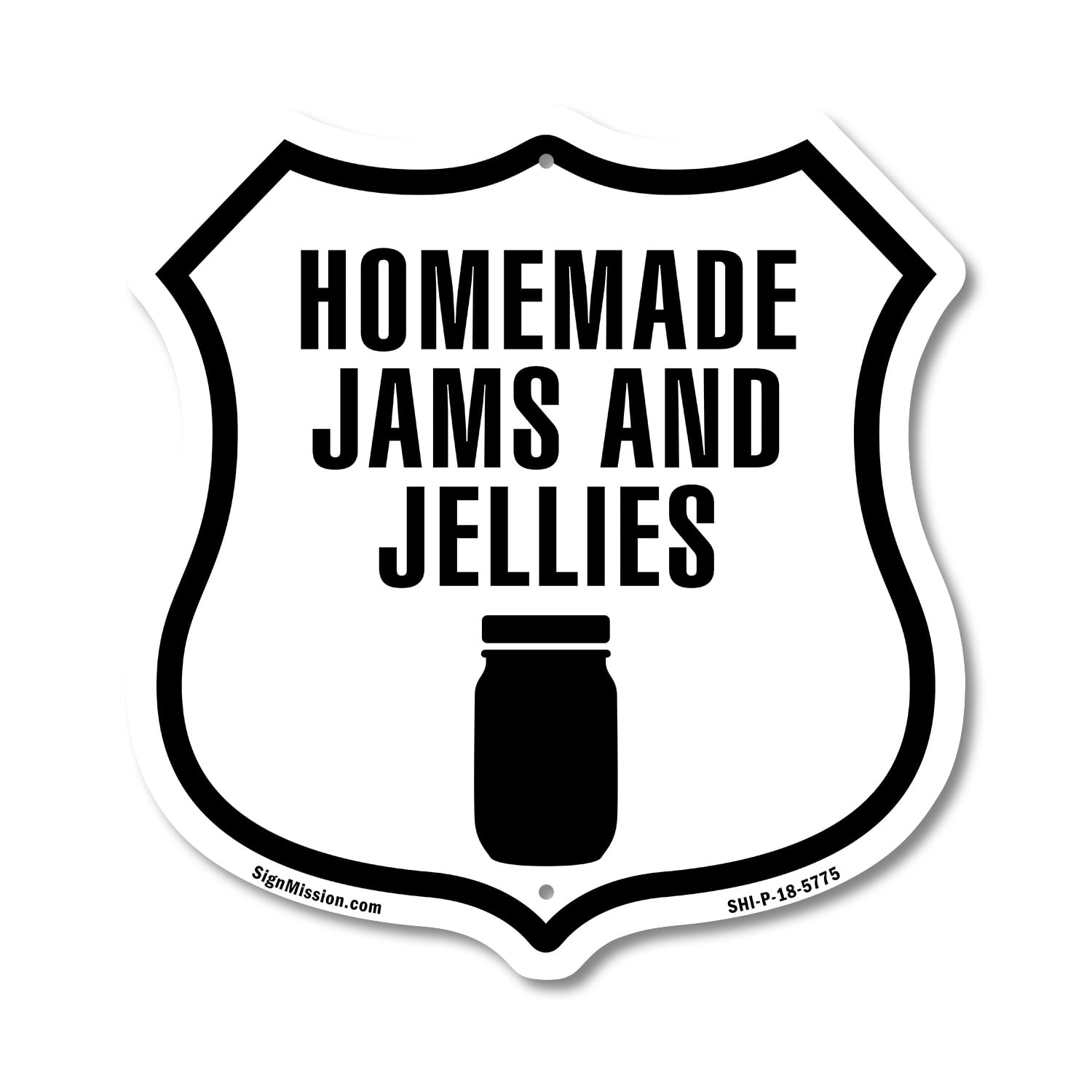 Homemade Jams And Jellies 12 inch X 12 inch Shield Shaped Commercial ...