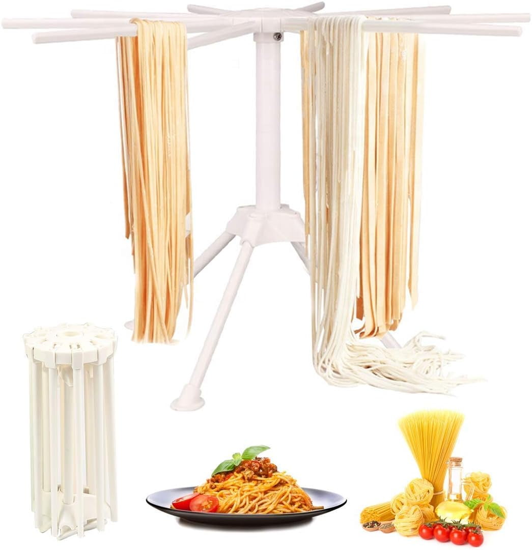 Homemade Pasta Drying Rack with 10 Bar Handles Collapsible, Fresh Pasta ...