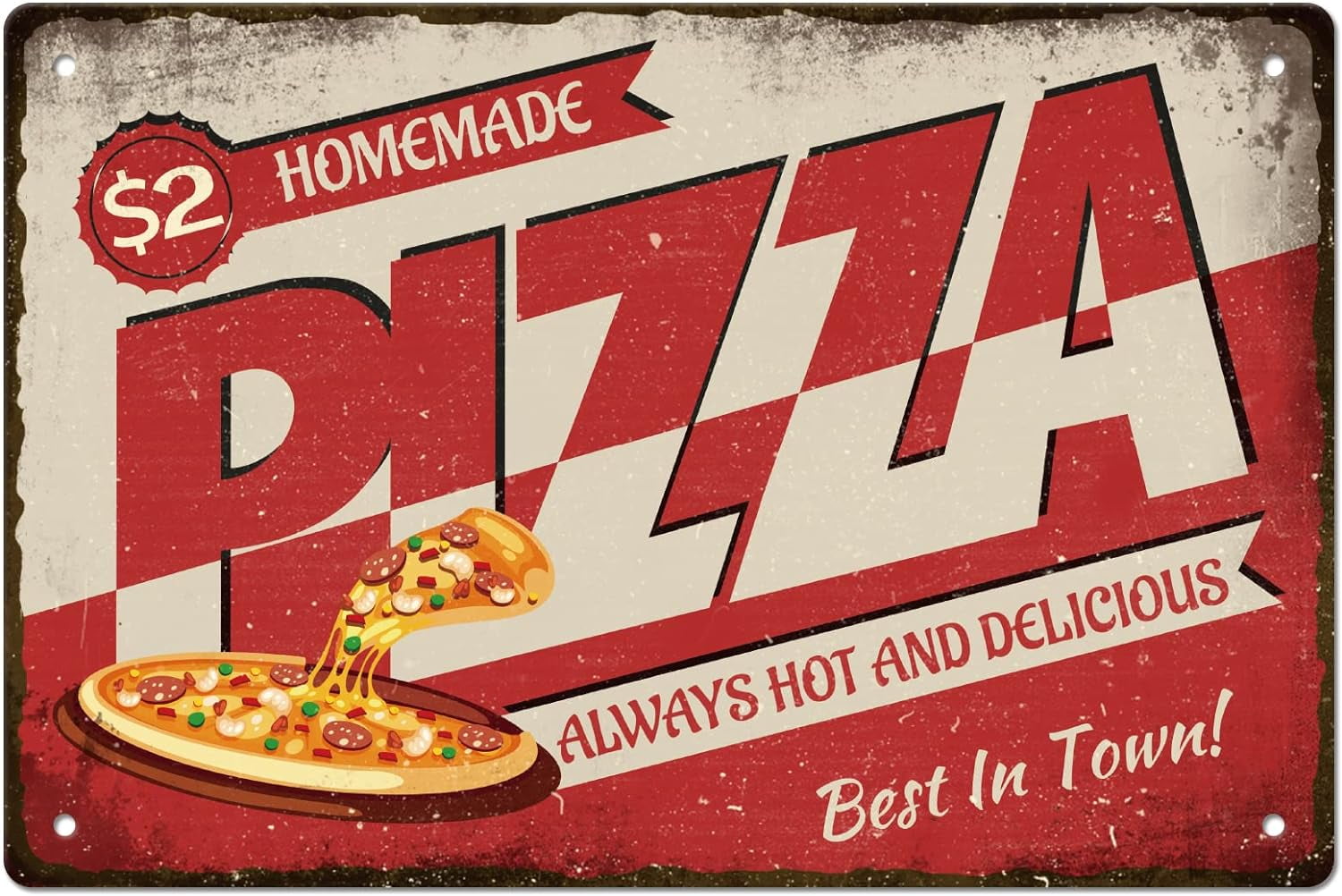 Homemade Pizza Tin Sign Fast Food Tin Sign Vintage Metal Signs Tin ...
