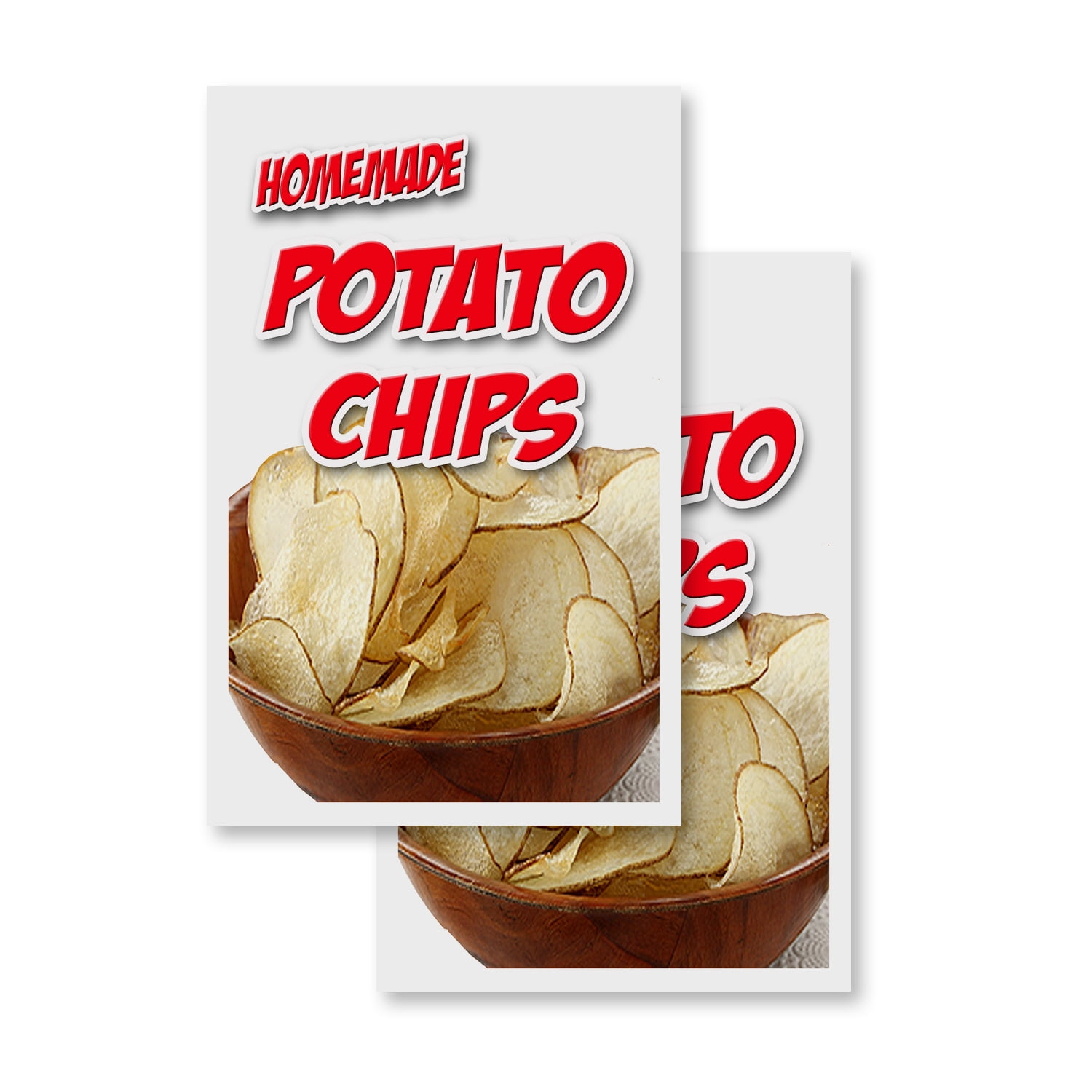 Homemade Potato Chips (2-PACK) 24" x 36" Vinyl Decals | Sign Insert ...