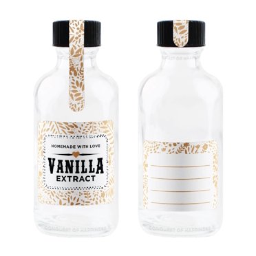 Vanilla Extract Labels with 2 oz Bottles - 100% Pure - Finest Quality ...