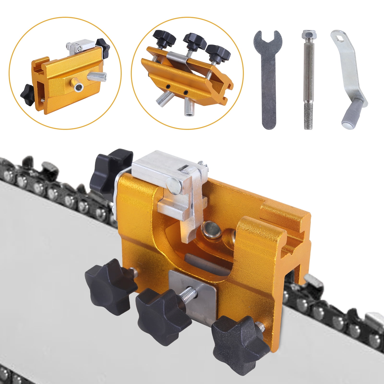Chainsaw Sharpener, Portable Hand-Crank Chainsaw Sharpening Jig Kit ...