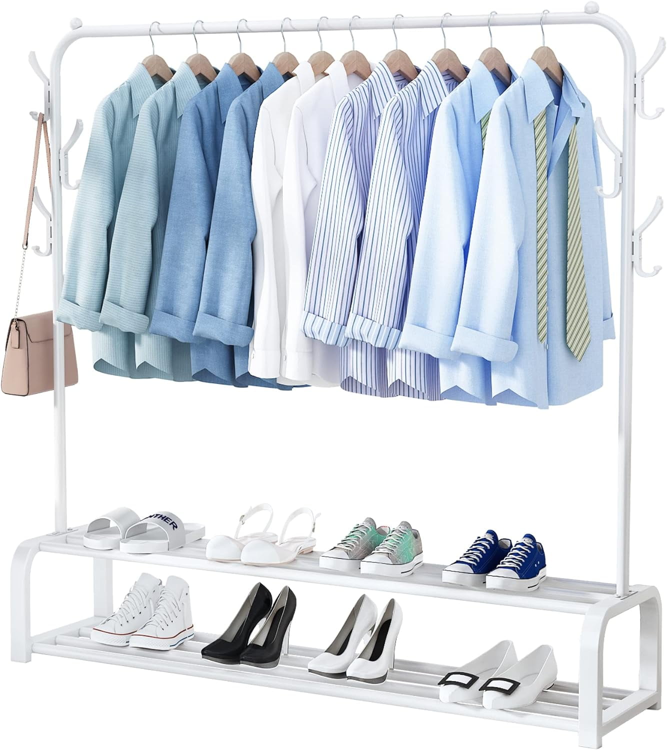 Homemart Clothes Rack, Garment Rack Free-standing Clothes Rack with Top ...