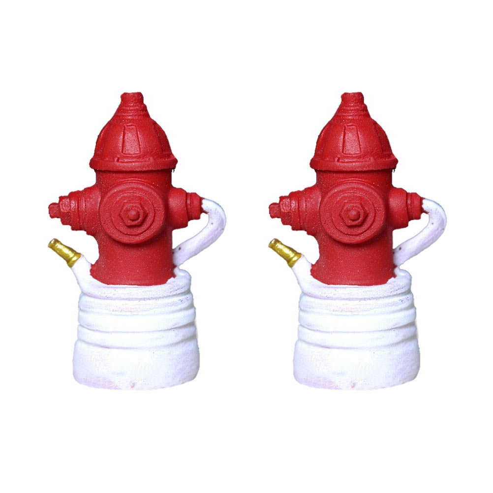 RENACLIPY Set of 2 Realistic Resin Fire Hydrant Figures for Zen Garden ...