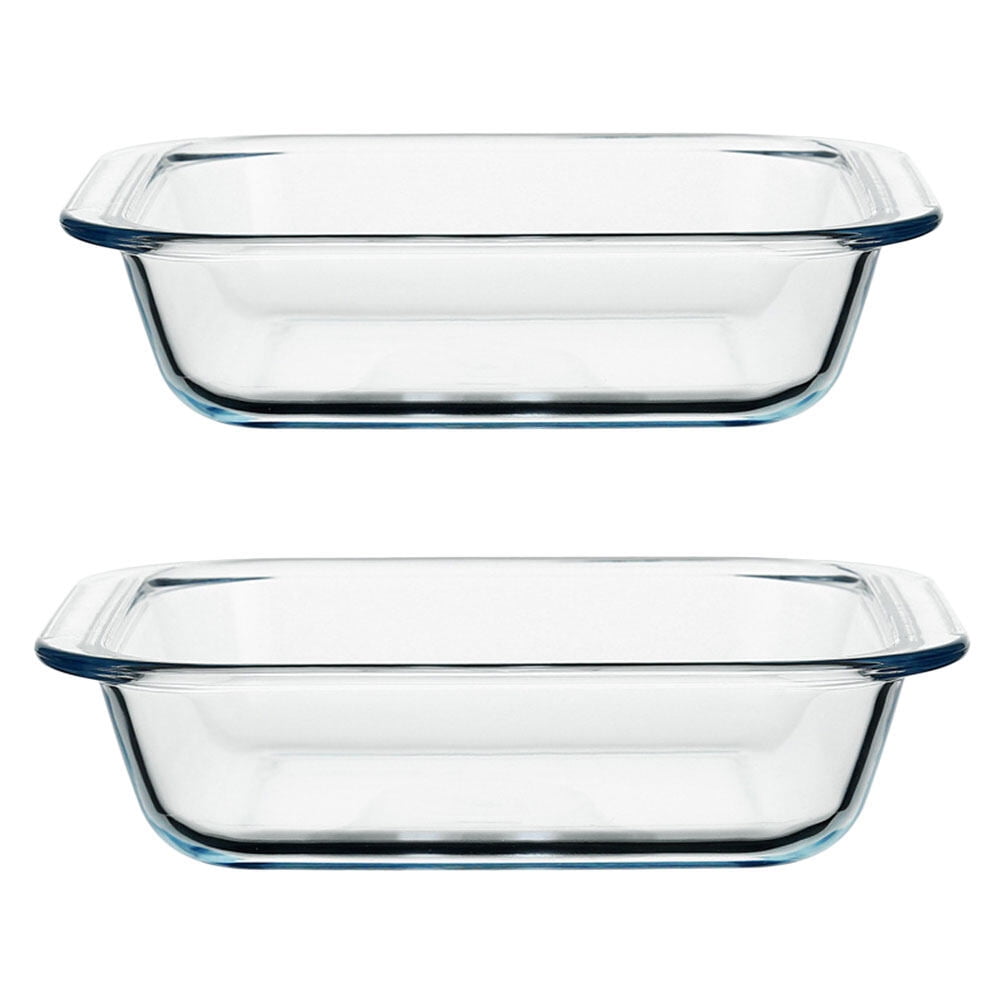 Homemaxs 2pcs Glass Baking Trays Pizza Baking Pans Baking Rice Pans ...