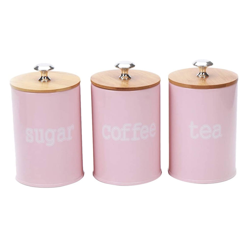Food Storage Set Of 3, Metal Canisters Sets For The Kitchen, Storage ...