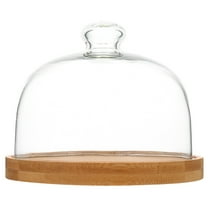RENACLIPY Glass Cake Protector with Bamboo Tray for Restaurants Elegant ...
