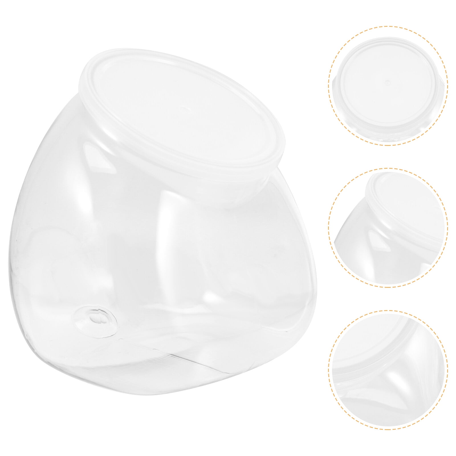 Homemaxs Clear Plastic Candy Storage Jar with Lid 1500ML - Walmart.com