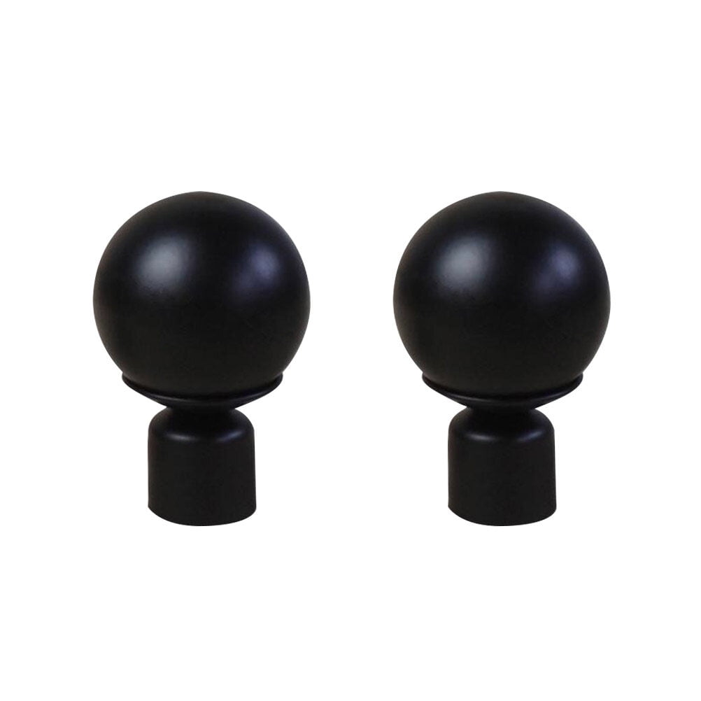 Homemaxs Curtain Rod Window Pole Head Cap Finials End Black Finials ...