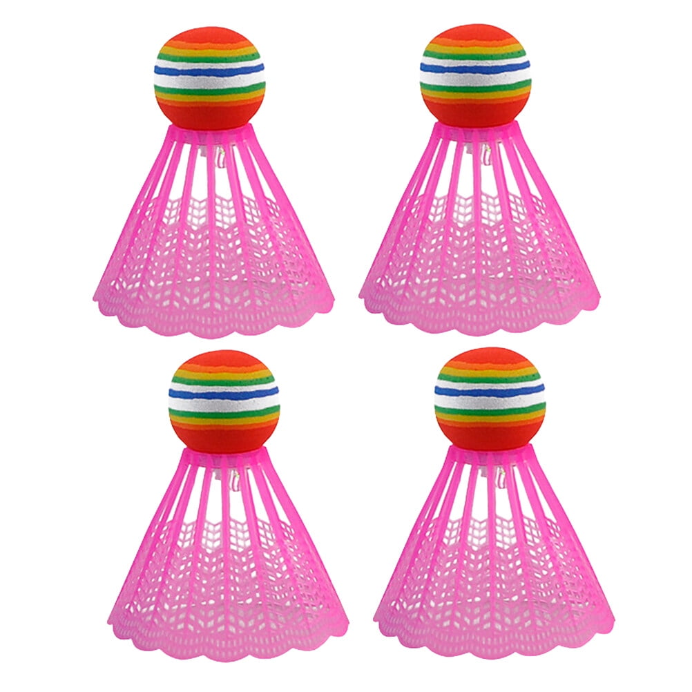 Homemaxs LED Badminton Shuttlecocks, Nylon, Glow-In-The-Dark, Pink, 4 ...