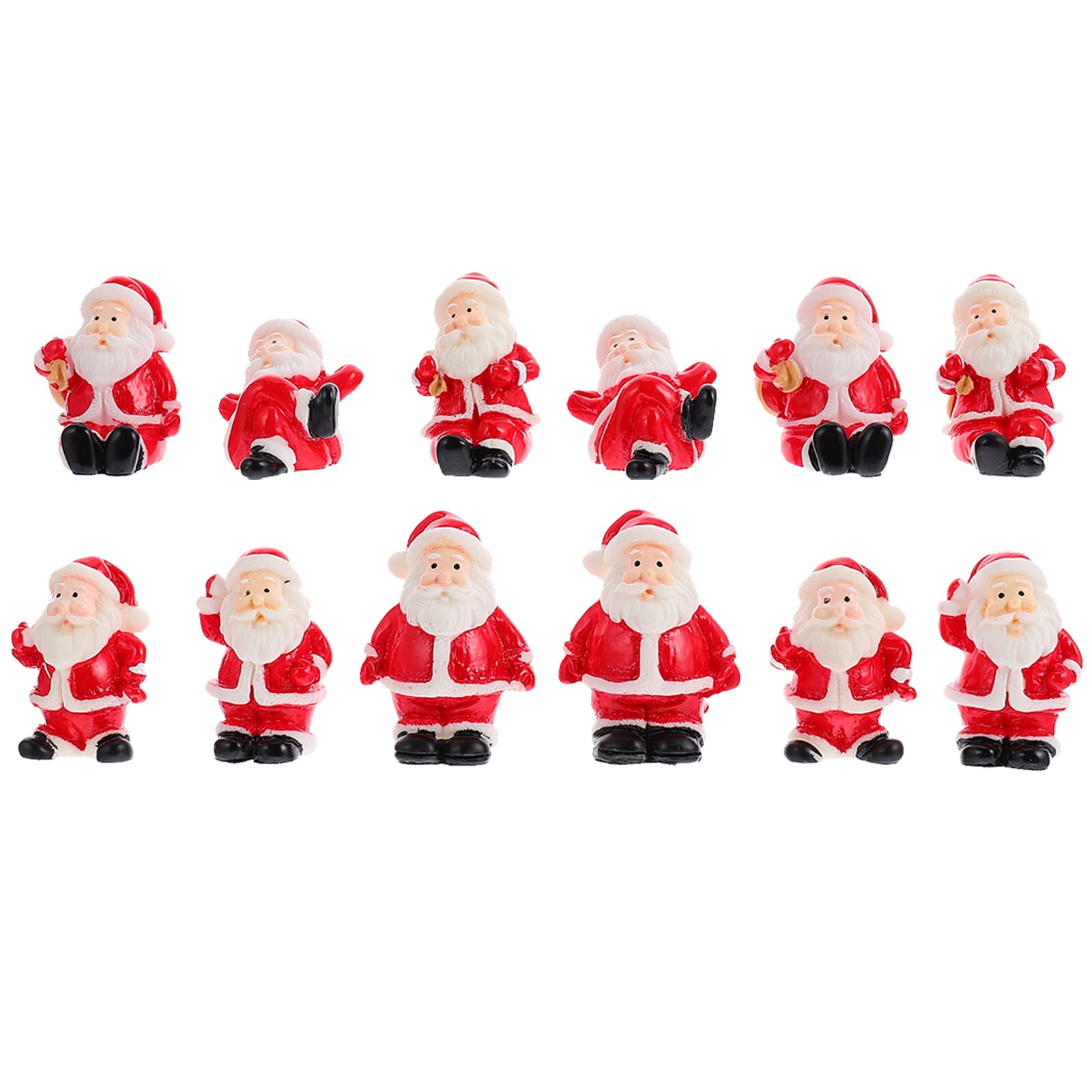 Homemaxs Resin Santa Miniature Figurines Claus Christmas Tiny Party ...