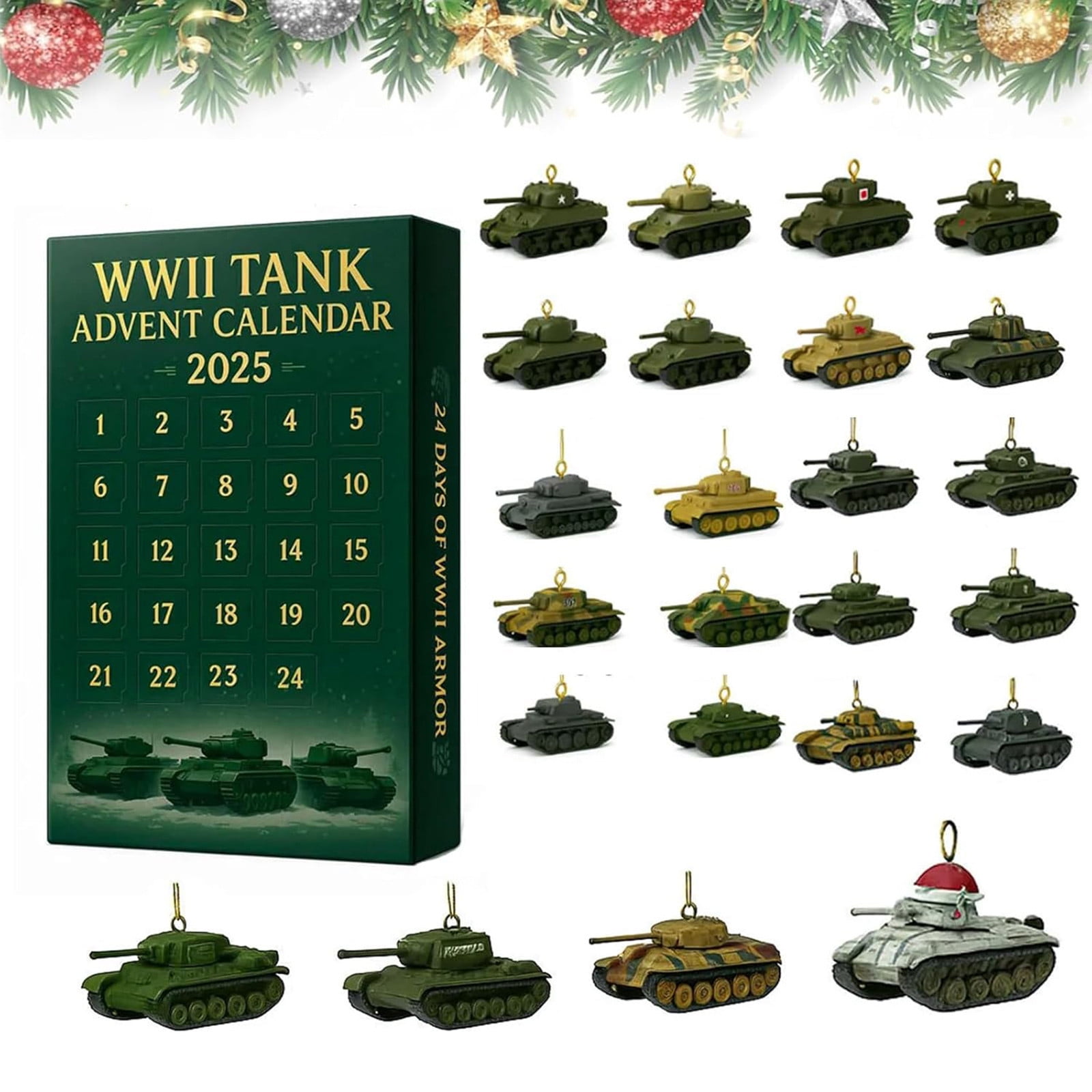 Homemoh WWII Tank Advent Calendar 2025, 24 Days Christmas Countdown ...