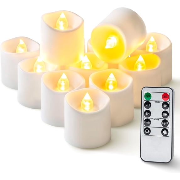 Homemory 12Pack 400+Hour Remote Control Flameless Candles, LED Votive ...