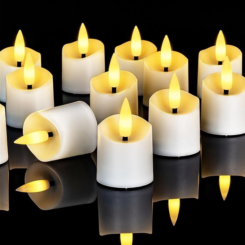 Homemory 12Pack Timer Flameless LED Votive Candles, Long Lasting ...