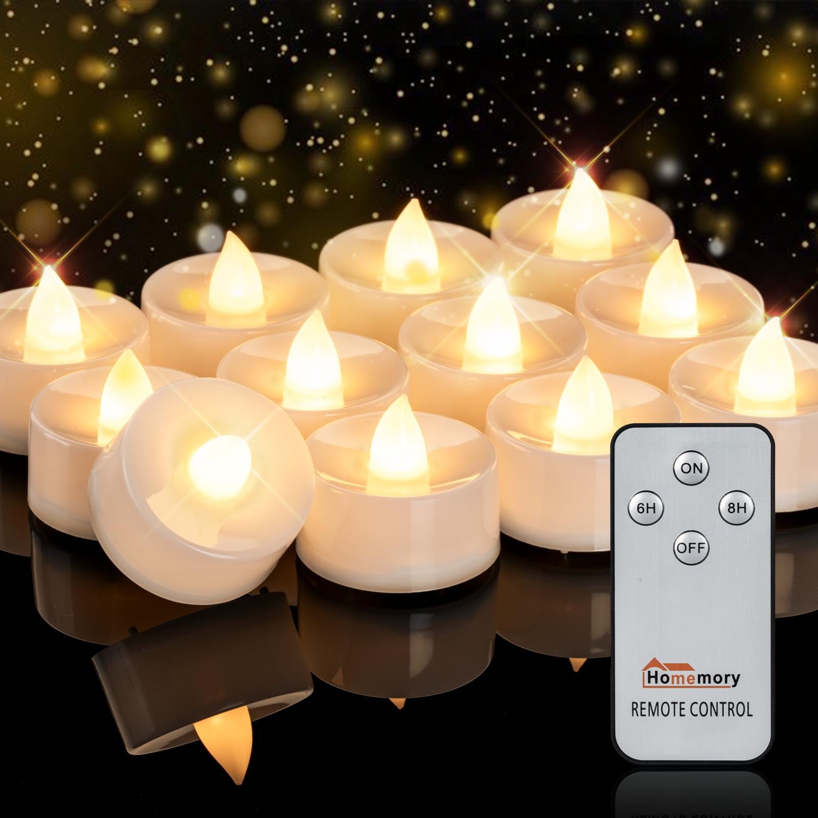 Homemory 12Pcs Remote Flameless Candles, Timer, Battery Operated, LED ...