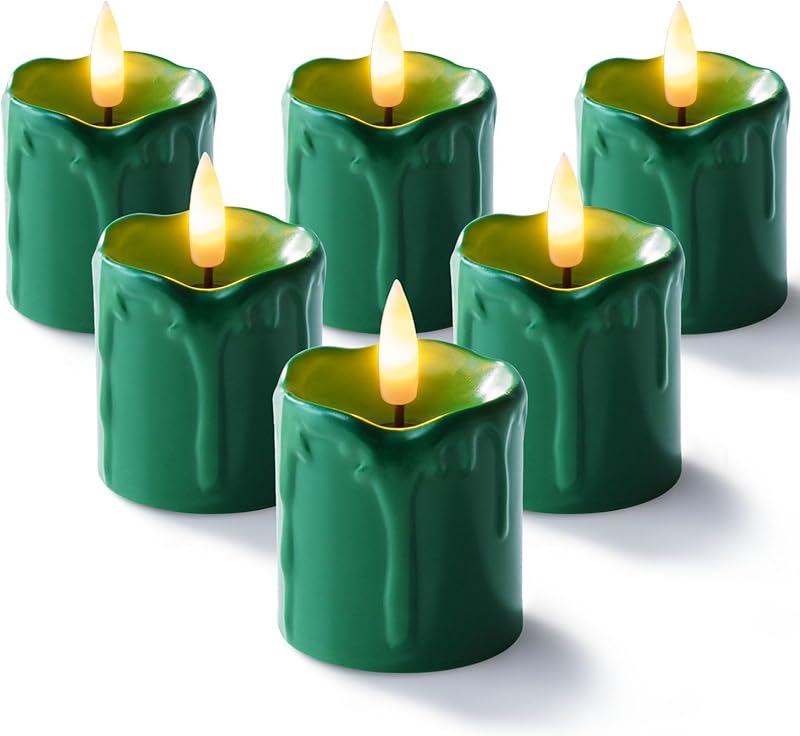 Homemory 2" x 2" Timer Flickering Flameless Candles, Realistic Battery ...