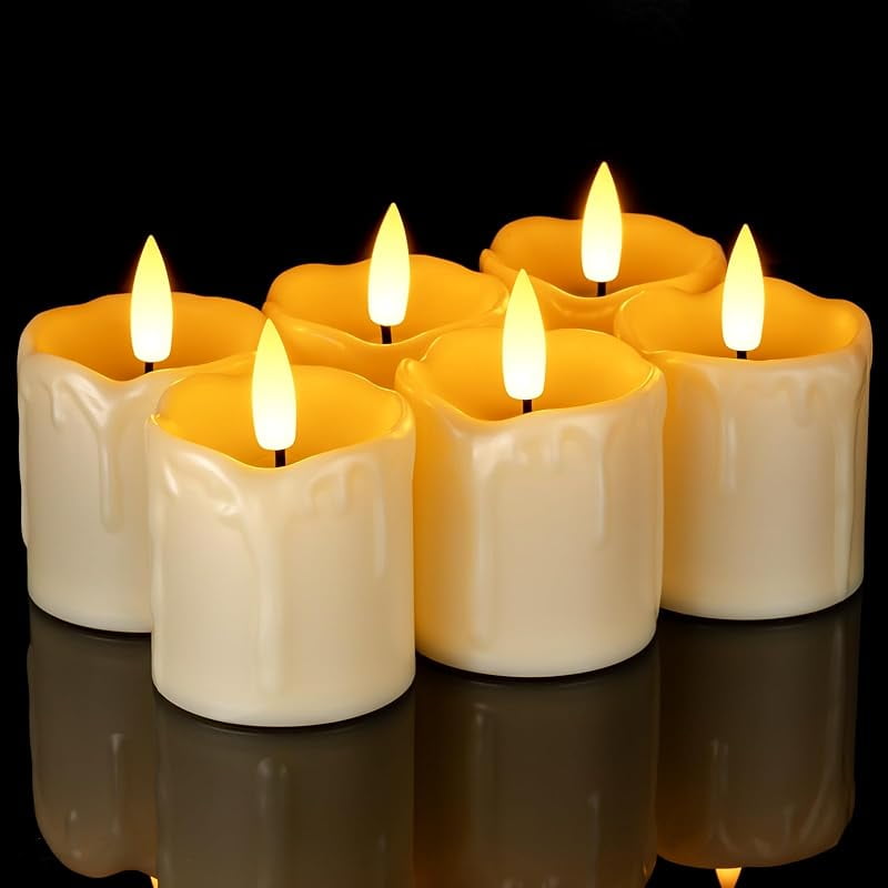 Homemory 2" x 2" Timer Flickering Flameless Candles, Realistic Battery ...