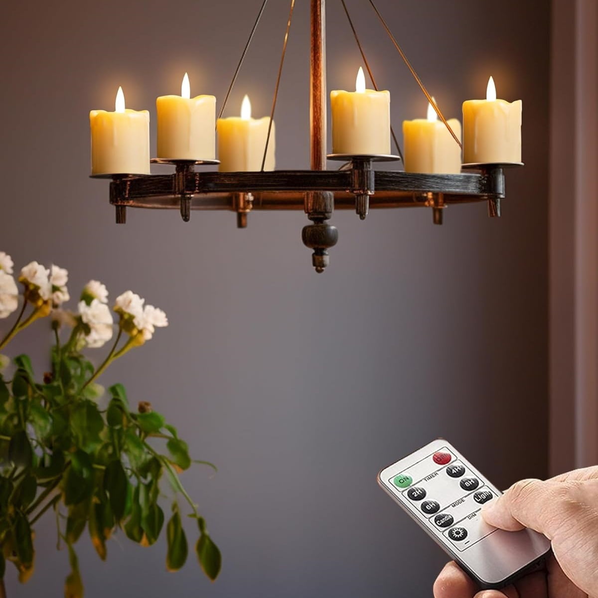 Homemory 2" x 2" Timer Remote Control Flickering Flameless Votive ...