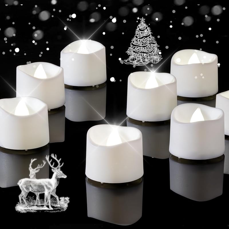 Homemory 24-Pack Flameless LED Tea Lights Candles Battery Operated, 200 ...