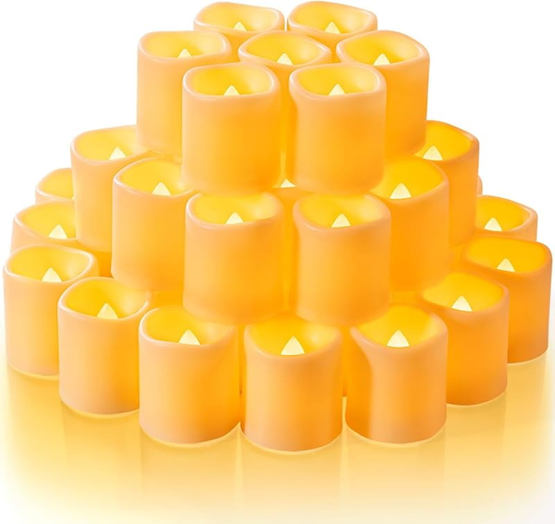 Homemory 24Pack Flickering Flameless Votive Candles, 200+Hour Electric ...