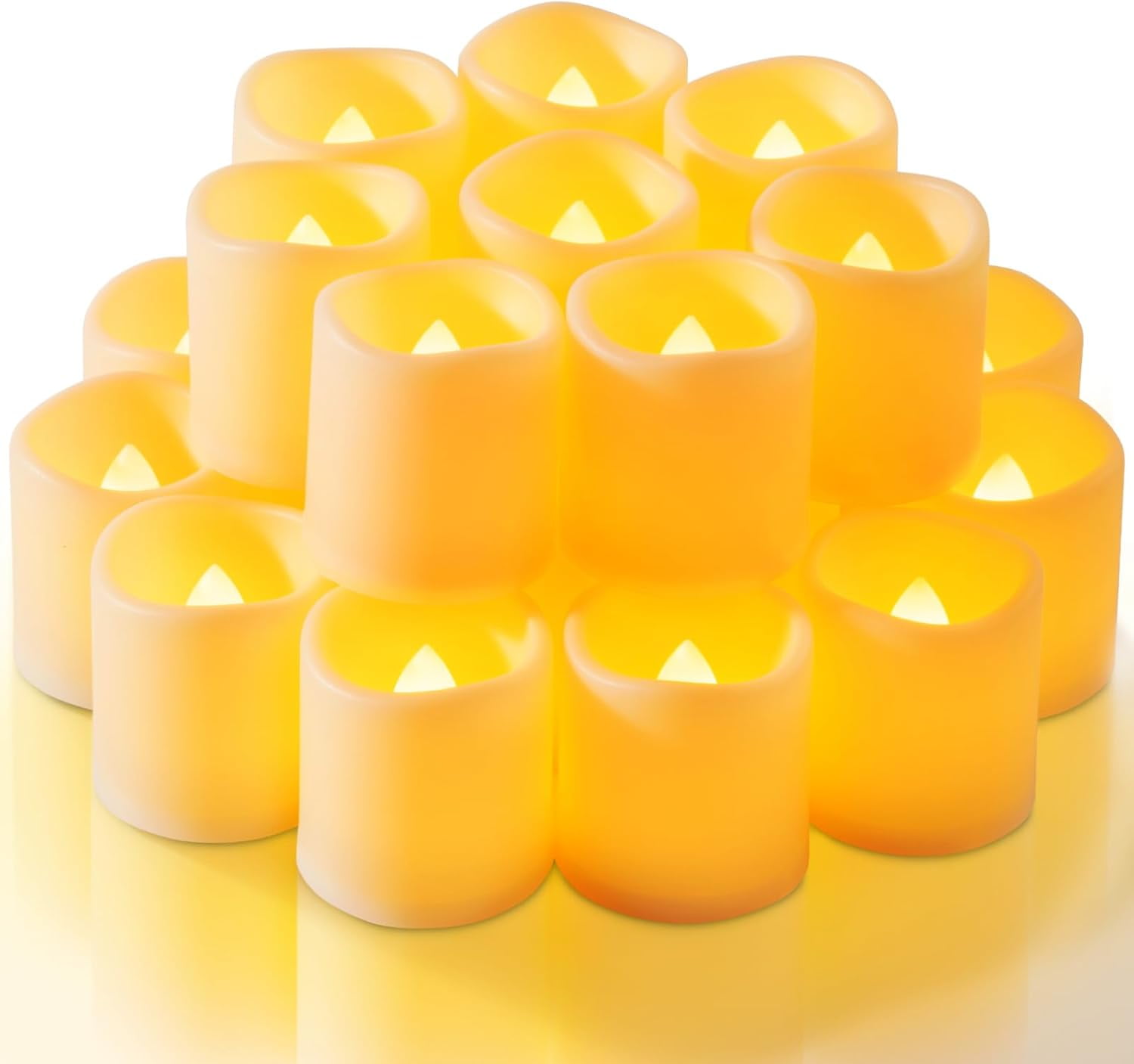Homemory 24Pack Flickering Flameless Votive Candles,200+Hour Electric ...