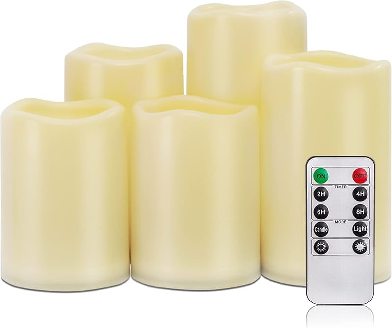 Homemory 3 Pack Flameless Candles, Outdoor Waterproof, Battery Operated ...