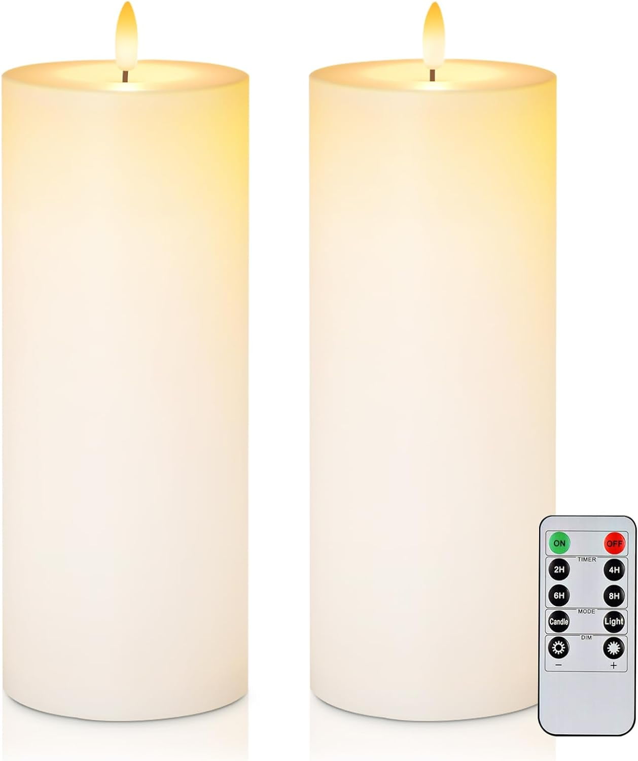 Homemory 4" x 10" Waterproof Outdoor Flameless Candles Battery Operated ...