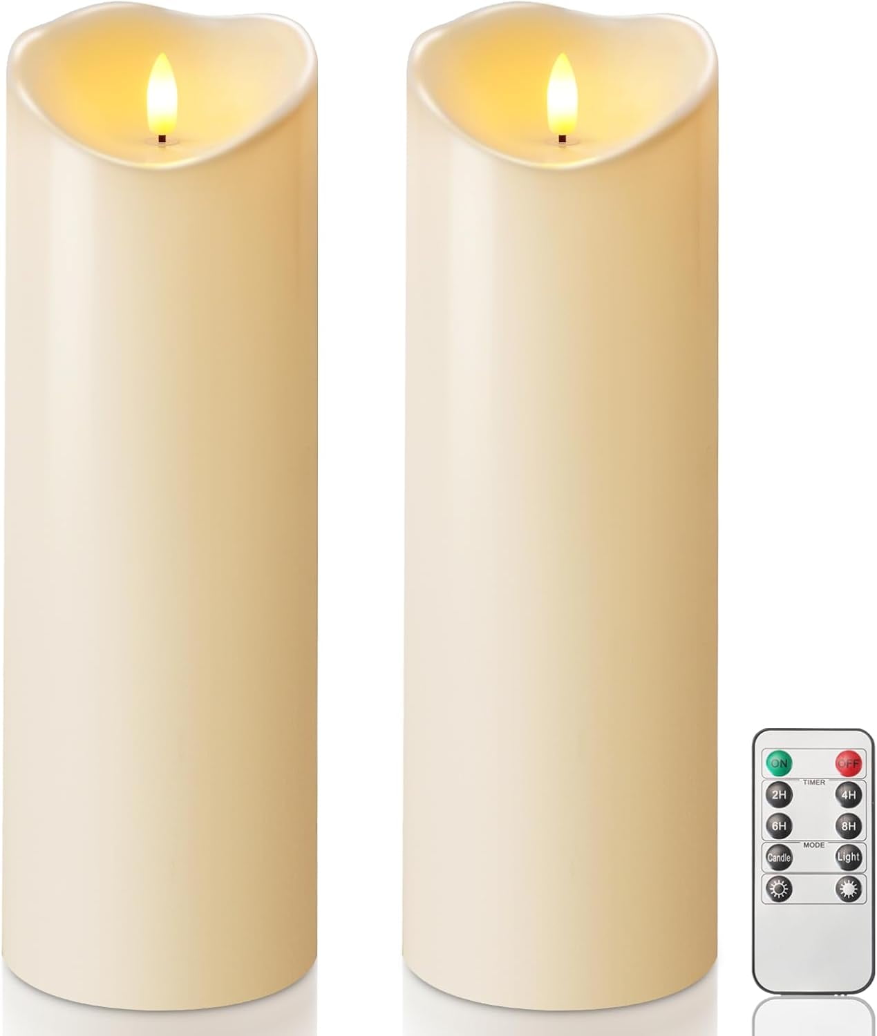 Homemory 4"x12" Outdoor Waterproof Flameless Candles with Timers and ...