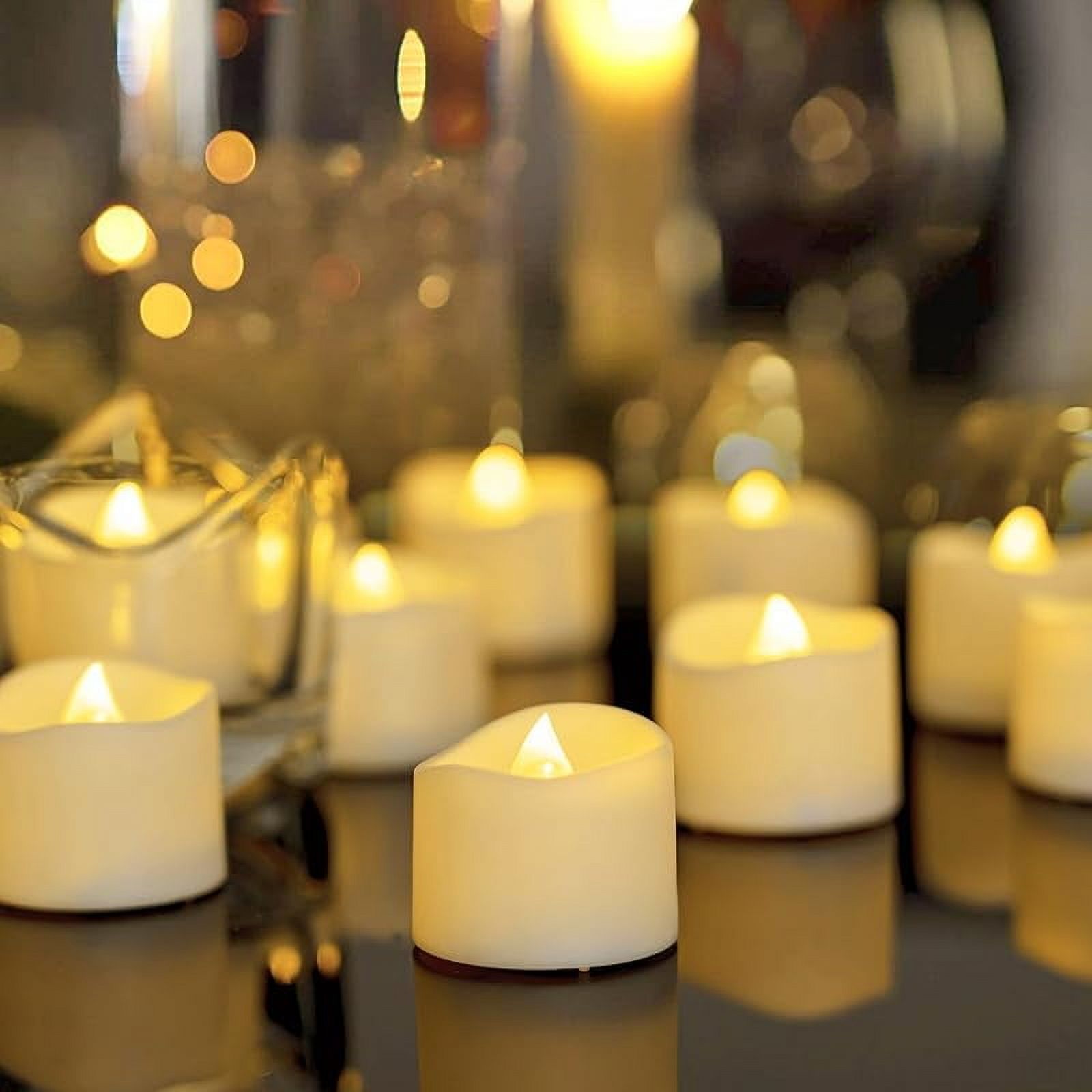 Homemory 48-Pack Novelty Flickering Flameless Tea Lights Candles, 200 ...