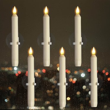 Creative Hobbies Electric Window Candle Lamps, 6-Pack with Pewter Base ...