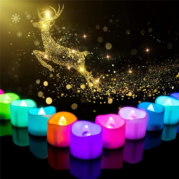 Homemory 24Pcs LED Multi-Color Glow Tea Light Candles, Battery Operated ...