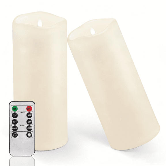 XIMEI Large Flameless Candle Set of 9 (D3" x H3"/3"/4"/4"/5"/5"/6"/7"/8 ...