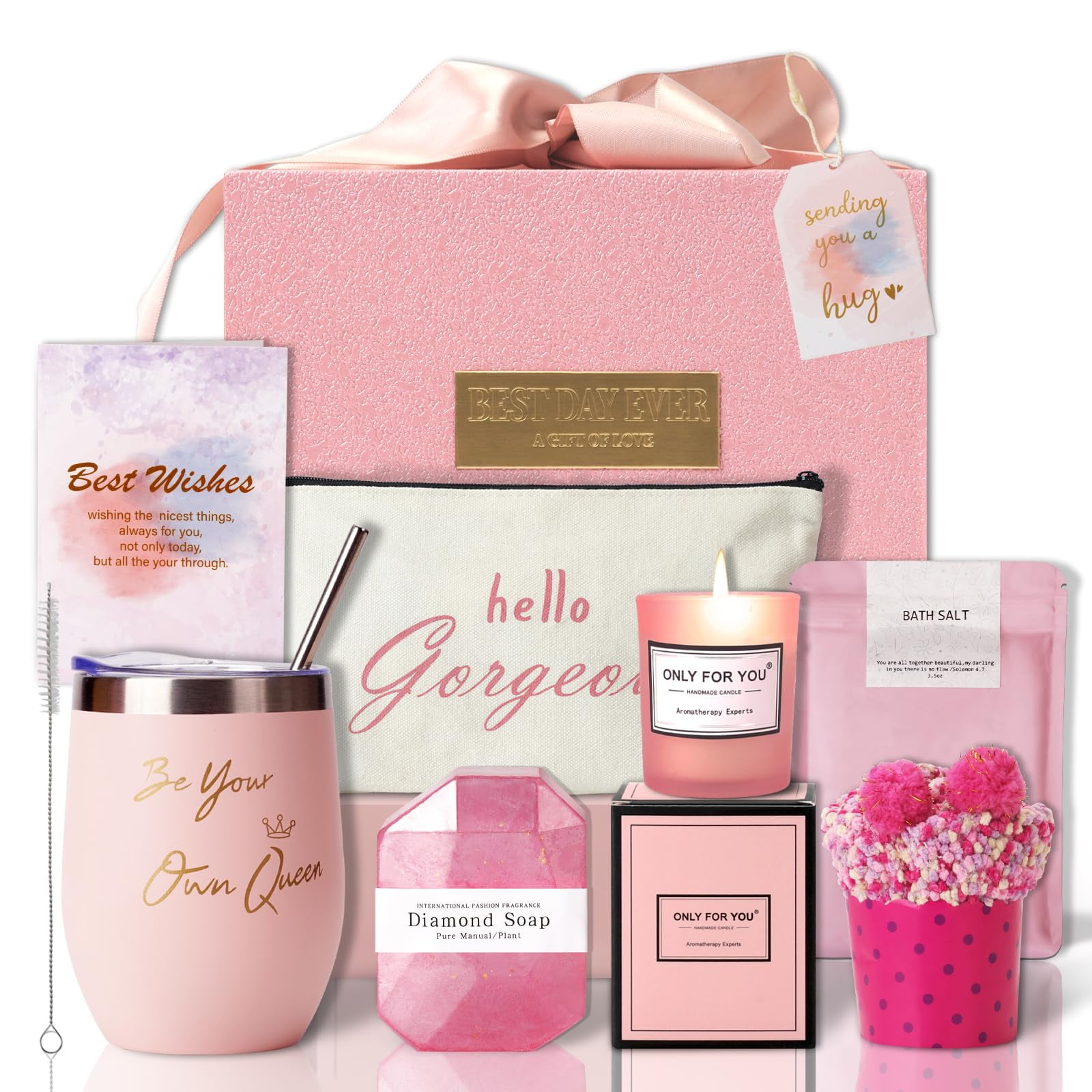 Homemory Gifts for Women, TGF4 Birthday Bath Set Gift Self Care, Spa ...