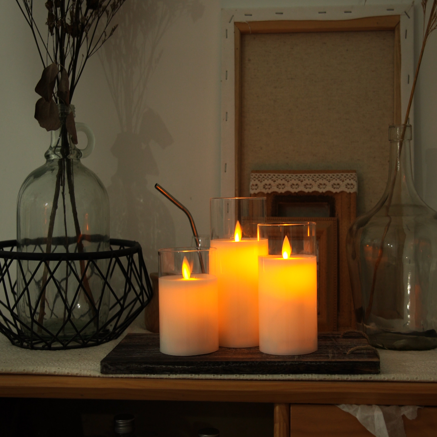 Seasonal LLC 5" x 7" Adjustable Brightness LED Flameless Candle with ...