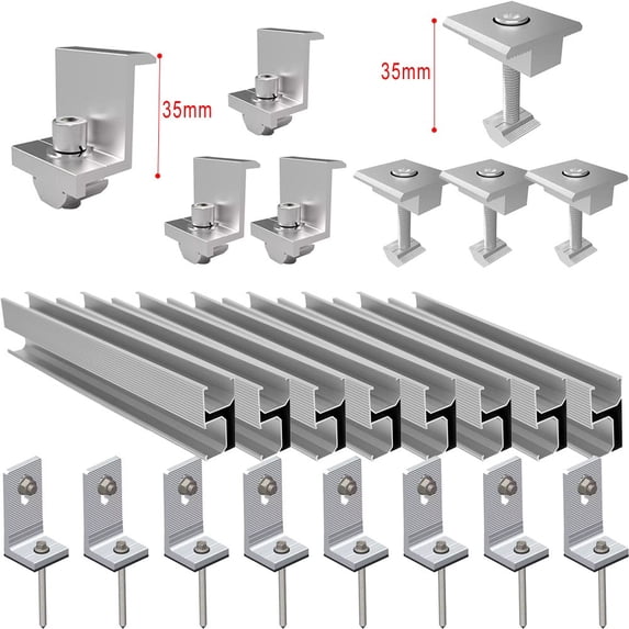 Homena 1 Set Solar Panel PV Profile Alu Mounting Rail Flat Roof Metal ...