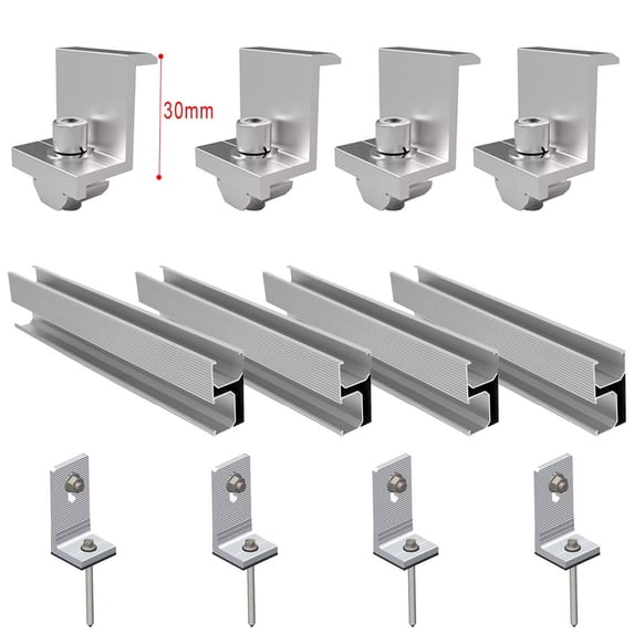Homena 1 Set Solar Panel PV Profile Alu Mounting Rail Flat Roof Metal ...