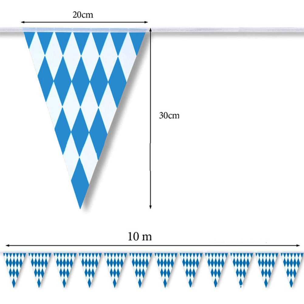 Homena 10 Meters Blue White Lattice Plastic Banners Flag German Beer ...