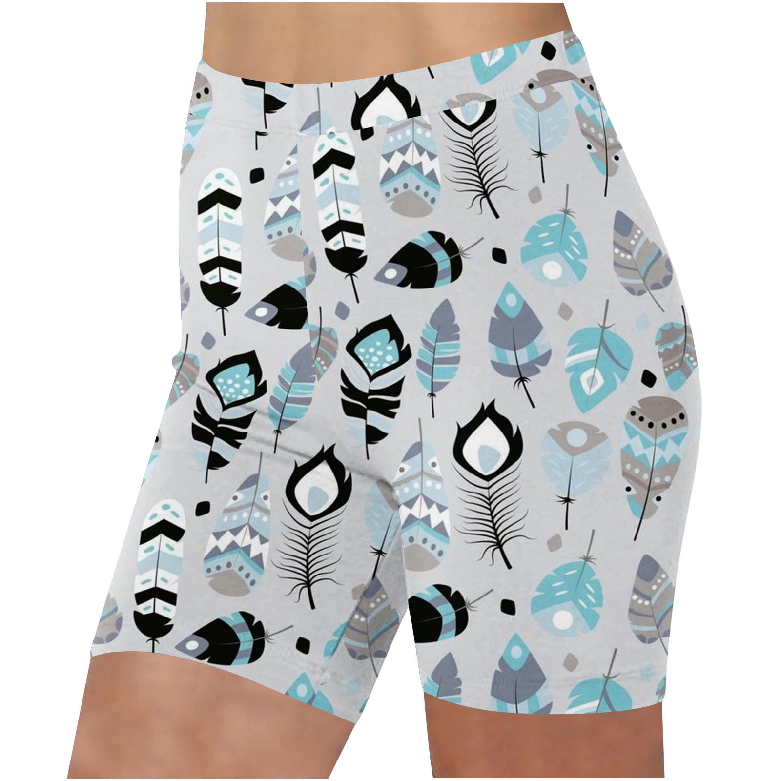 Homenesgenics Bike Shorts Plus Size Clearance Women Basic Slip Compression Workout Leggings Yoga ...