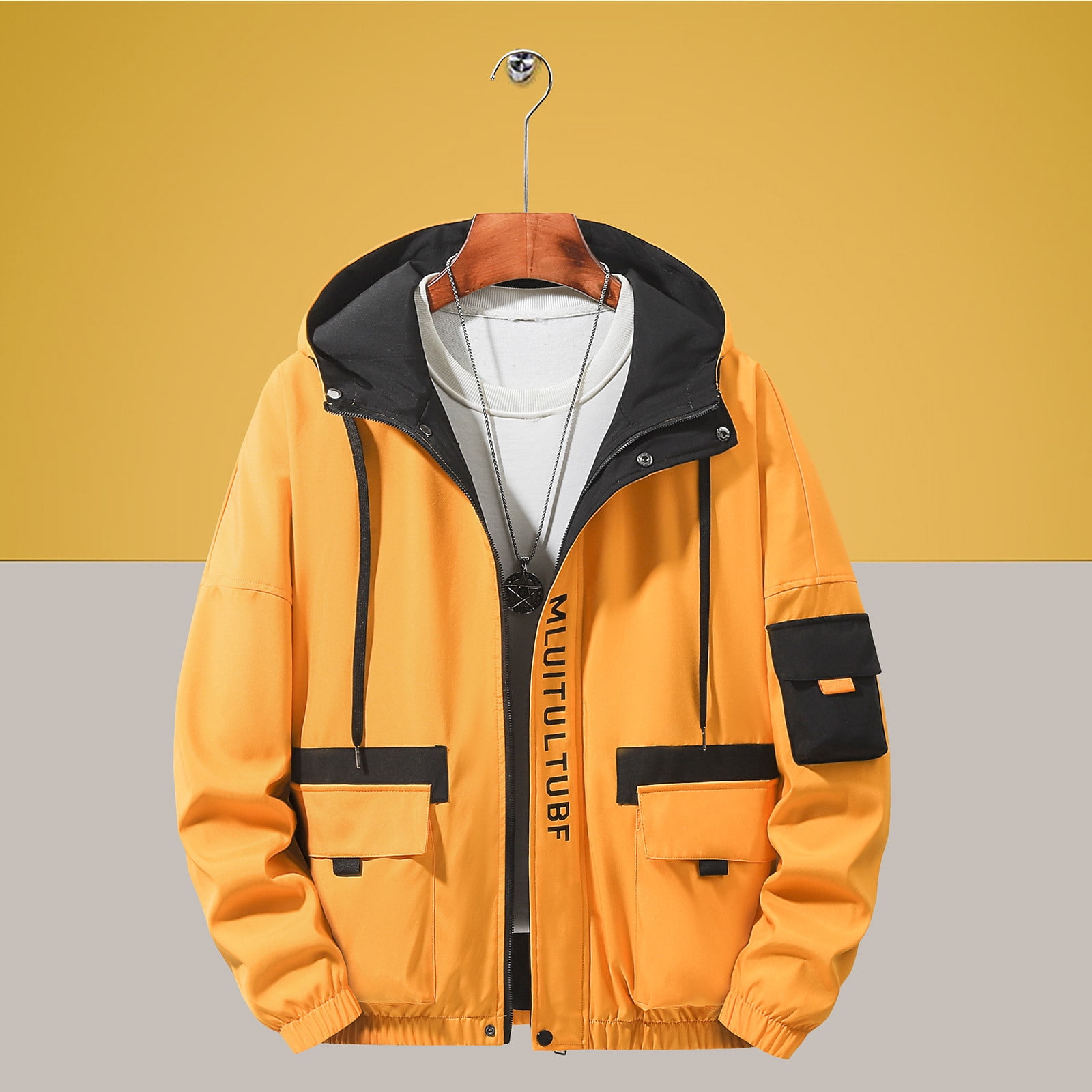 Homenesgenics Jackets for Men Clearance Puffy Charge Coat Thin Outdoor ...